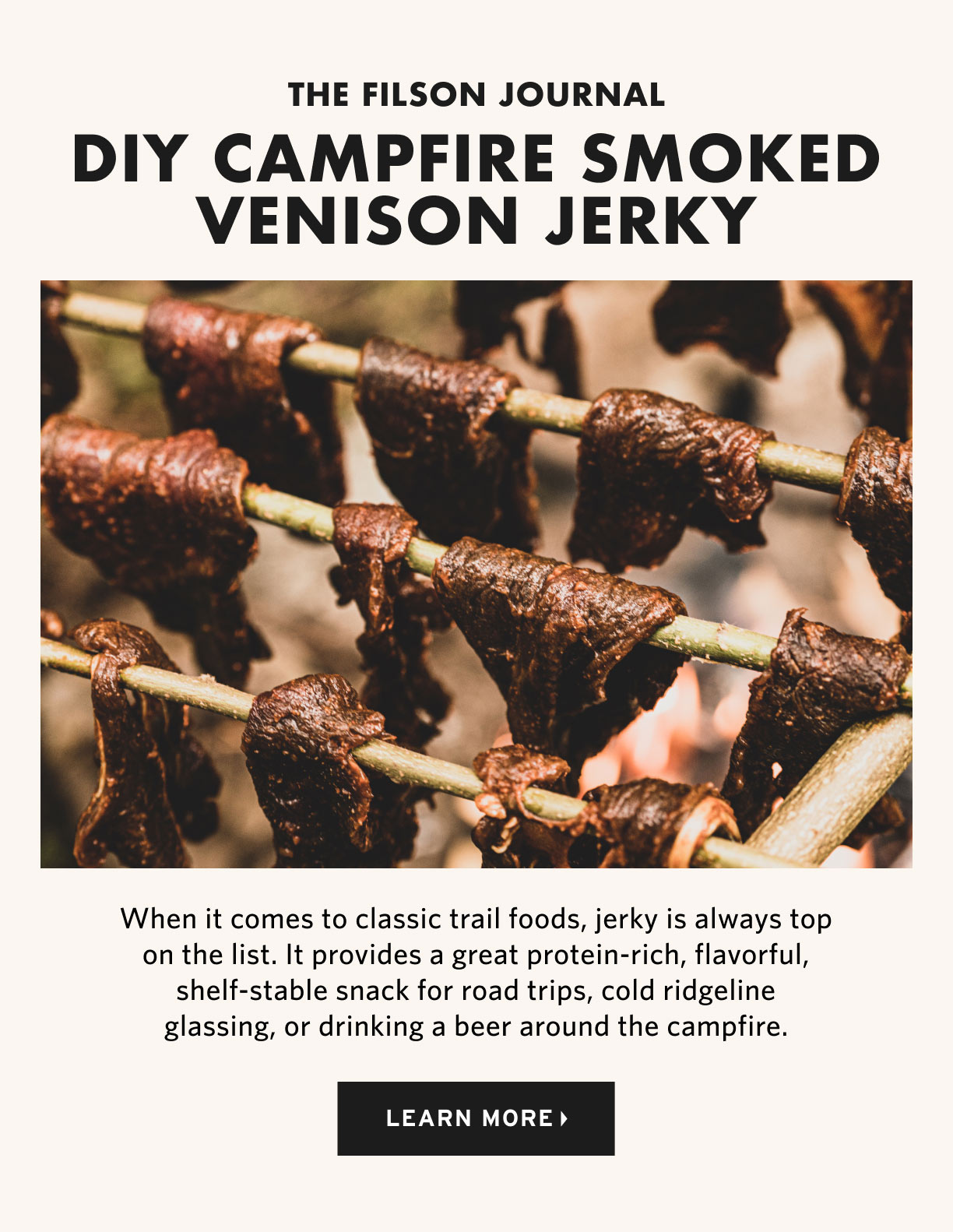 DIY Campfire Smoked Venison Jerky - Filson Email Archive